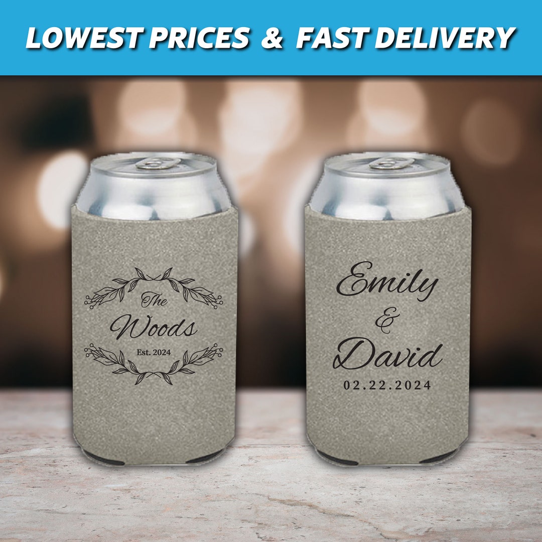 Custom Wedding Can Coolers, Personalized Monogrammed Can Holder ...