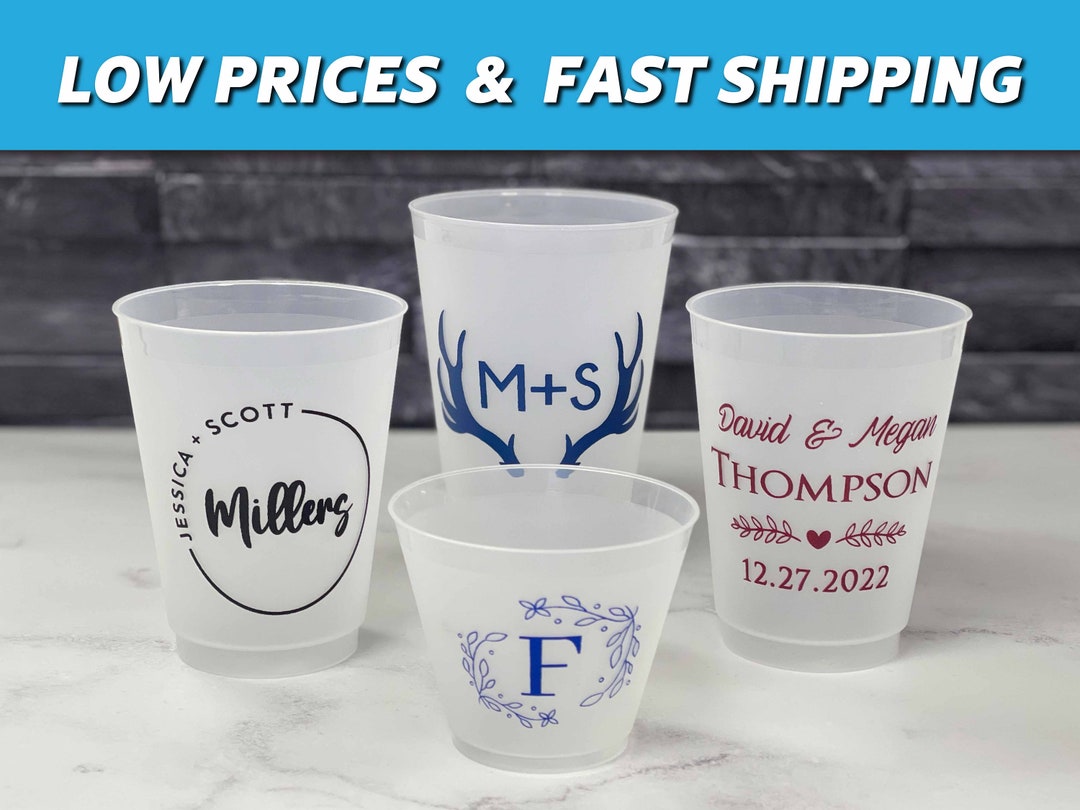Custom Wedding Cups Reception Bar Frosted Cups Personalized - Etsy