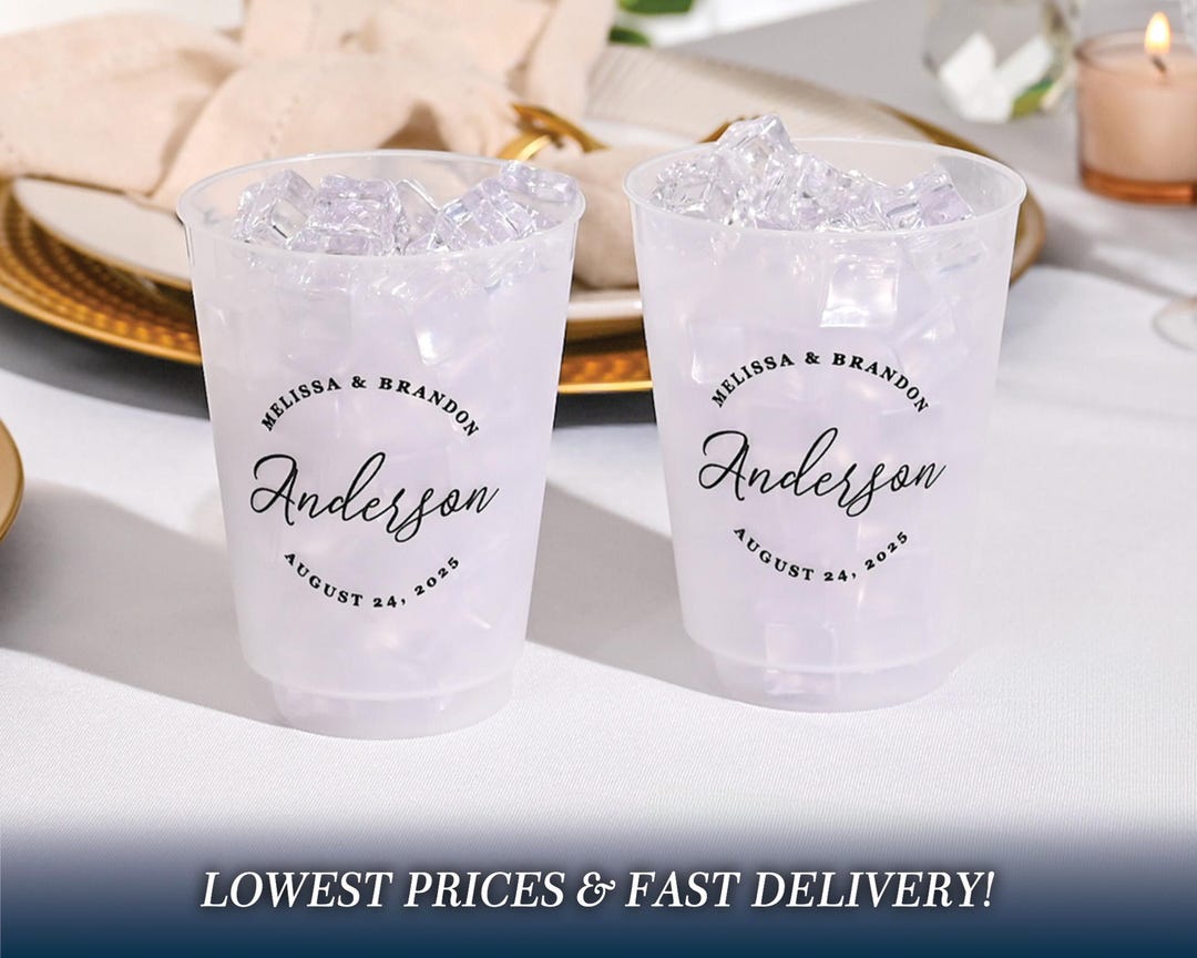 Personalized Wedding Cups, Custom Frosted Cups, Frosted Wedding Cups ...