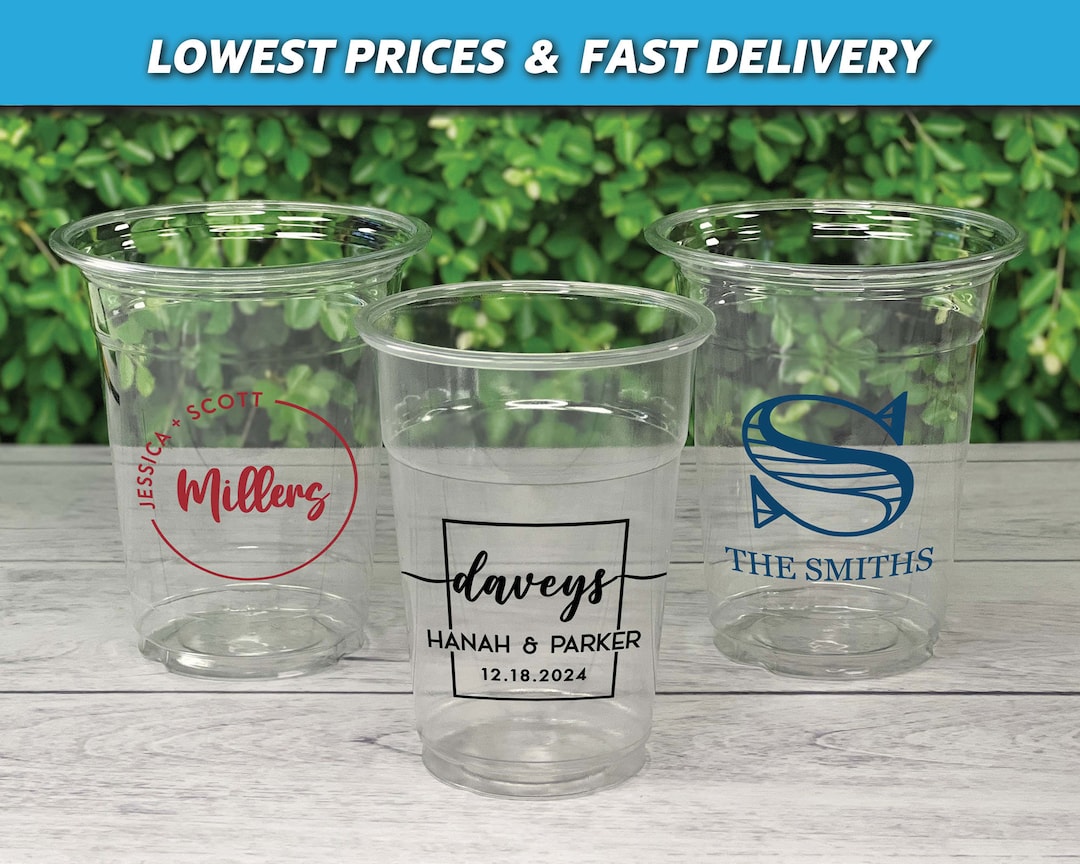 Custom Printed Soft Clear Plastic Cups, Wedding Disposable Cups ...