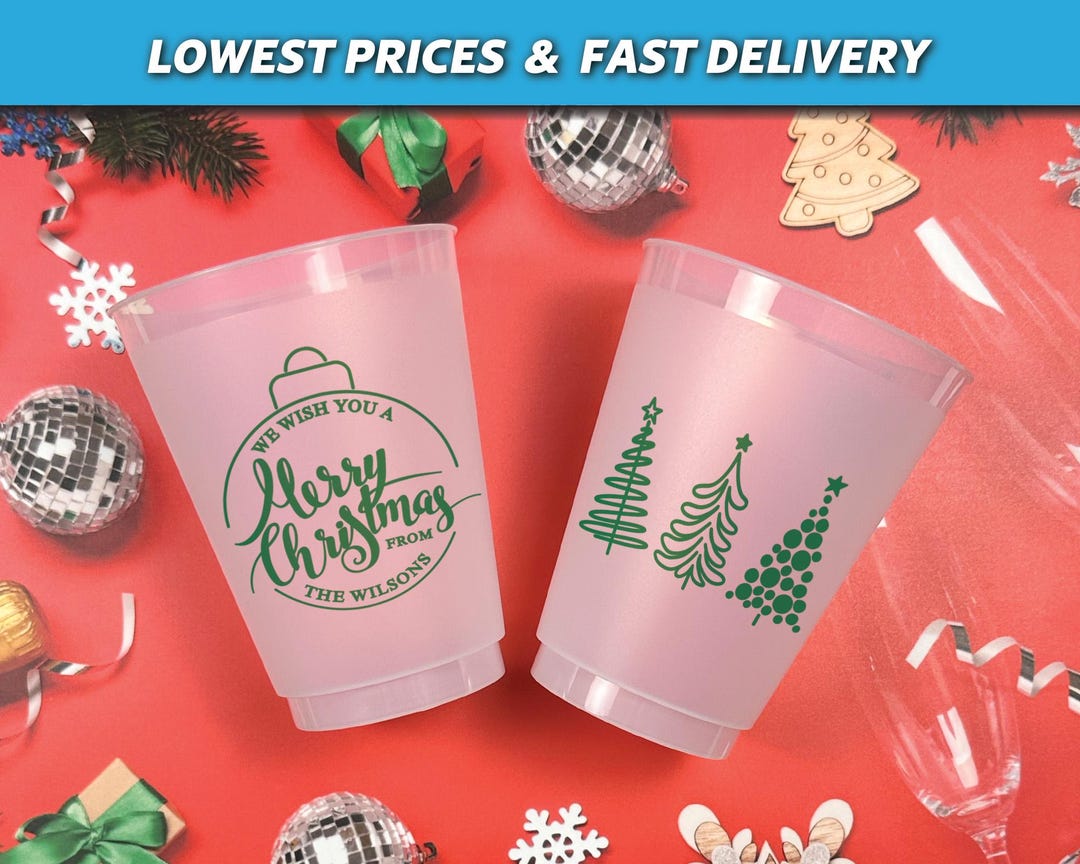 Personalized Family Ornament Cups, Christmas Tree Frosted Cups, Family ...