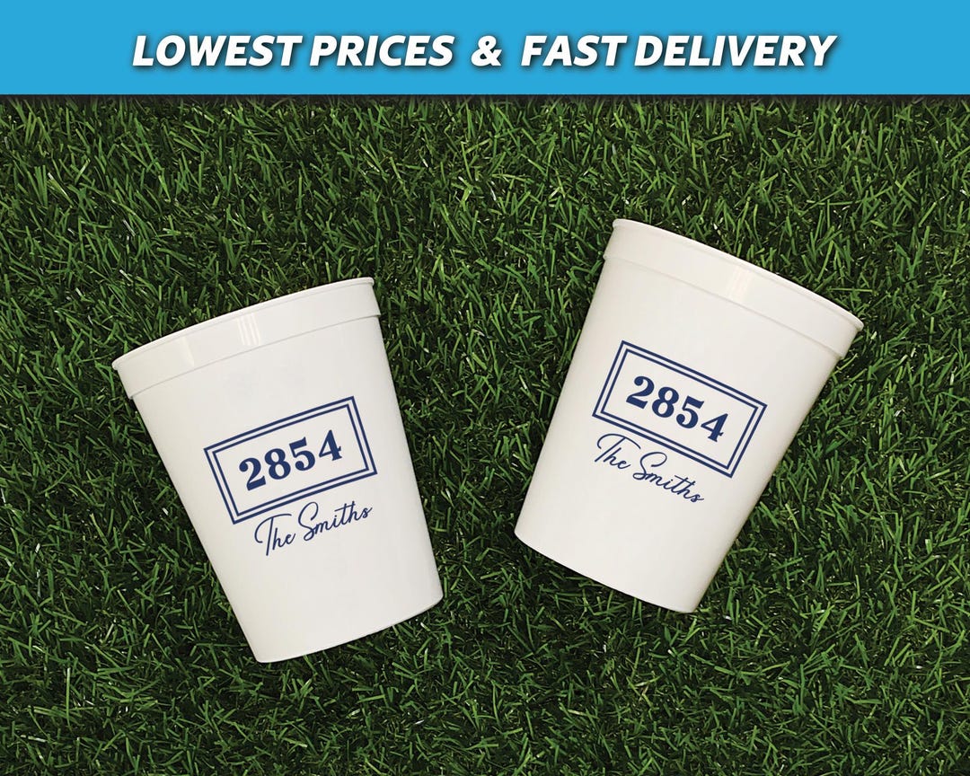 Housewarming Party Cups, Home Number Stadium Cups, Zip Code Cups, Home ...