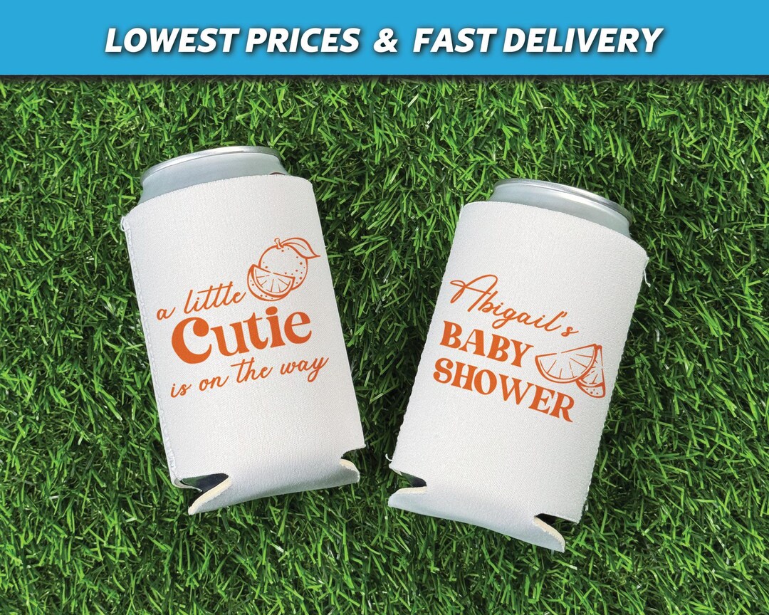 Little Cutie Baby Shower Can Coolers, Personalized Can Coolers ...