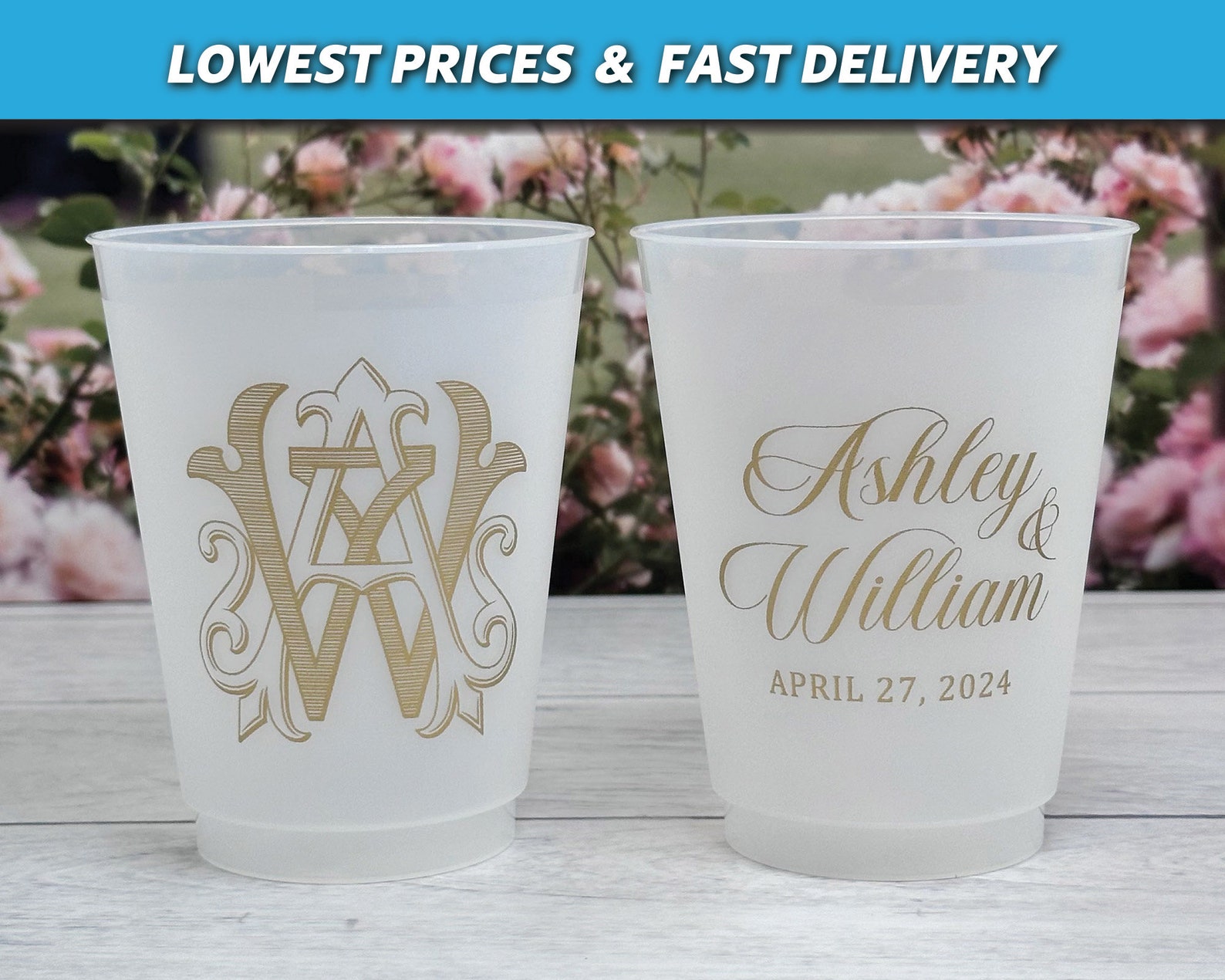 Personalized Wedding Cups Frost Flex Cups, Customizable for Couples ...