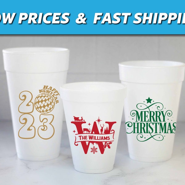 Christmas Foam Cups - Etsy
