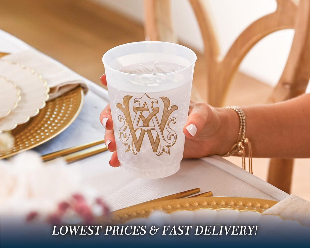 Custom Wedding Frosted Cups, Wedding Reception Favors, Personalized ...