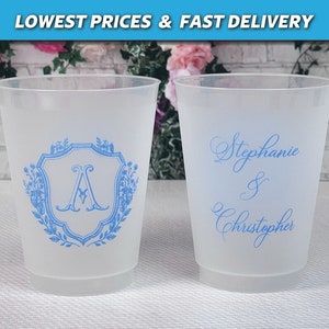 Custom Wedding Cups, Reception Bar Frosted Cups, Personalized ...