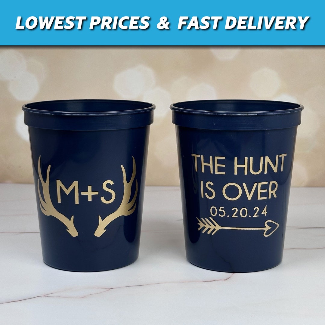 Wedding Stadium Cups, Modern Wedding 16oz Stadium Plastic Cups ...