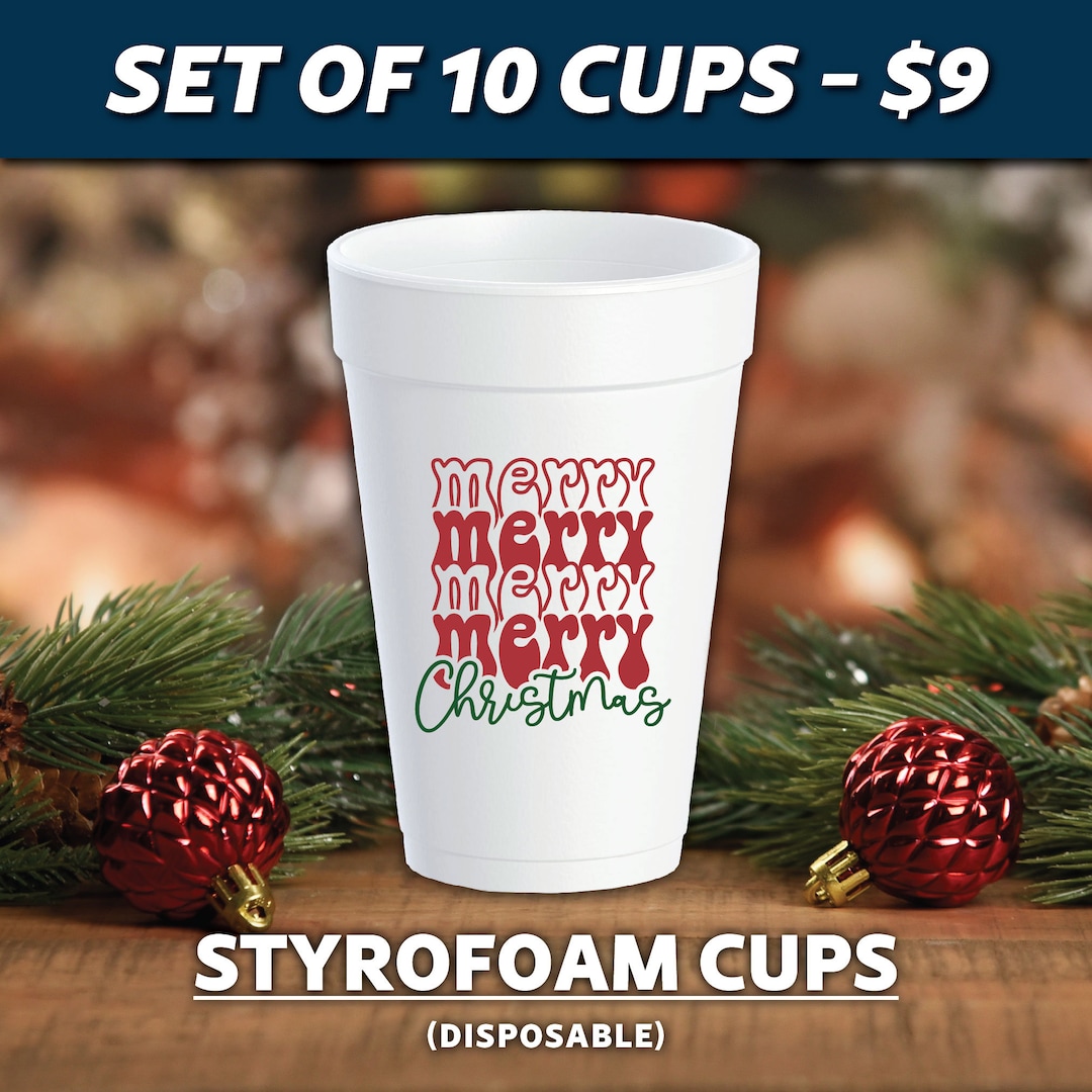 Festive Christmas Cups, Perfect for Your Holiday Table 20oz Foam Set of ...