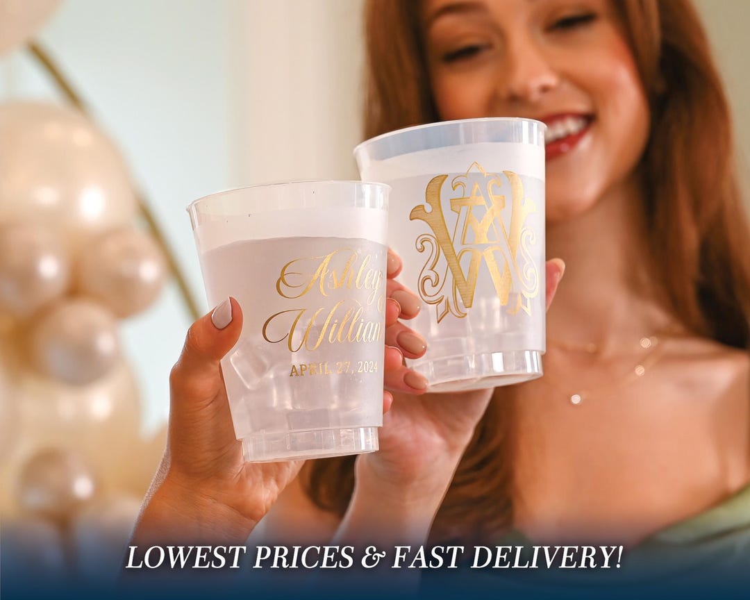 Personalized Wedding Cups, Custom Frosted Cups, Frosted Wedding Cups ...
