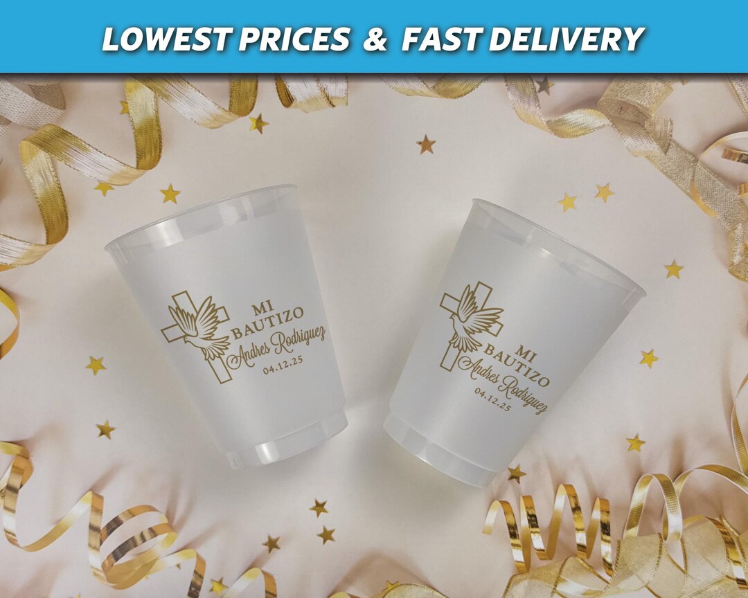 Mi Bautizo Cups, Baptism Frosted Cups, Christening Cups, First ...