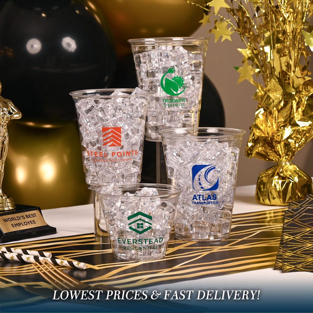 Corporate Event Solo Cups, Custom Logo Soft Plastic Cups, Business ...