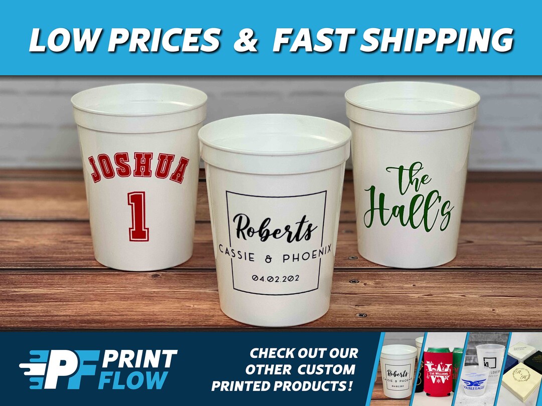Custom Printed Stadium Cups, Personalized Party Cups, Design Your Own ...