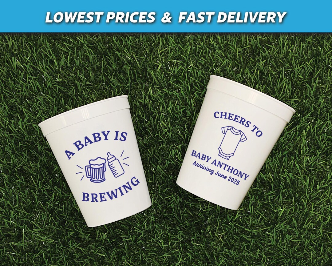 A Baby is Brewing Baby Shower Cups, Bottle and Beers Baby Shower ...