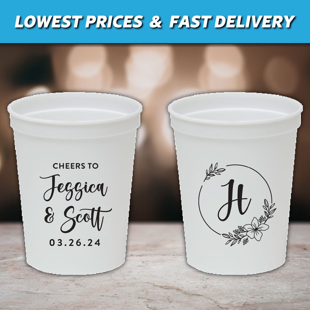 Wedding Custom Stadium Cups 16oz, Personalized Cups, Party Cups, Party ...