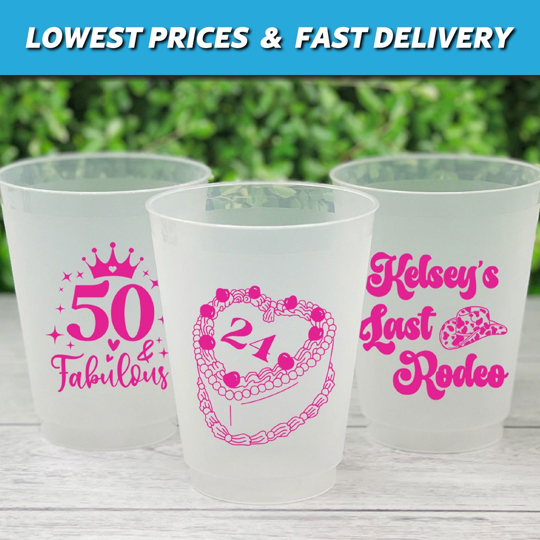 Happy Birthday Party Cups, Custom Birthday Party Cups, Shatterproof ...