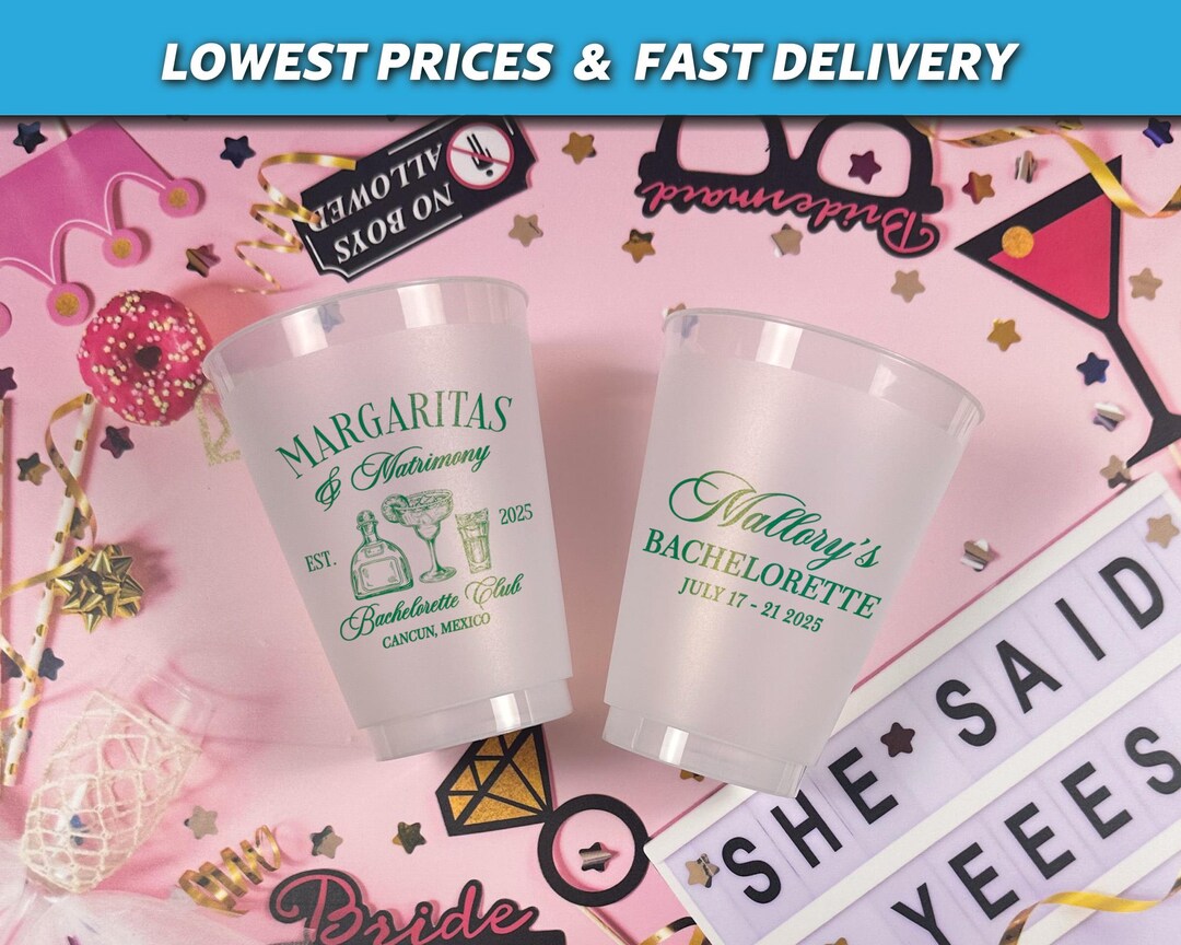 Margaritas and Matrimony Bachelorette Frosted Cups, Margs & Matrimony ...