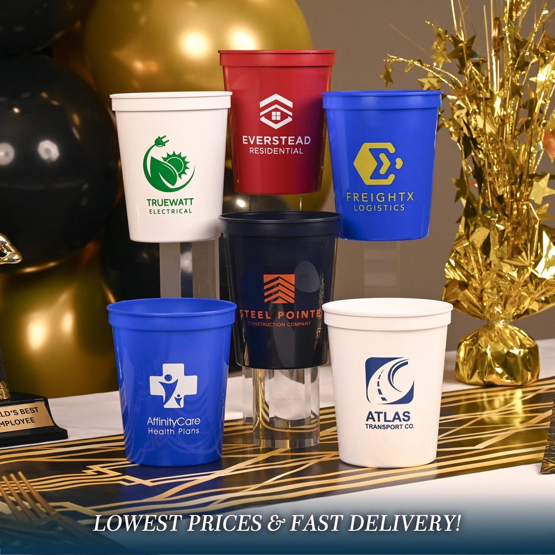 Promotional Stadium Cups, Custom Company Logo Cups, Corporate Event ...