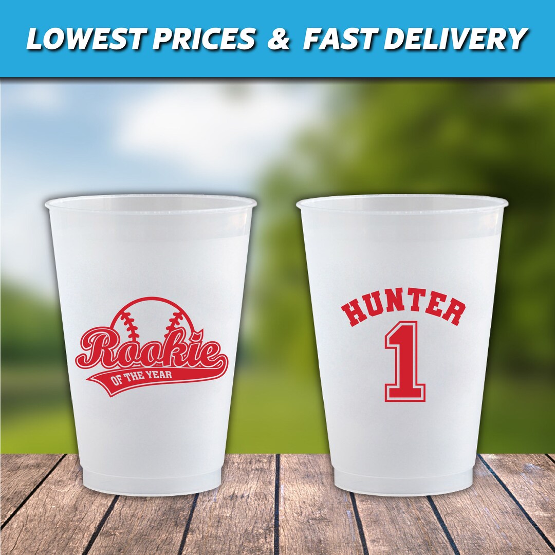 Rookie of the Year Party Cups, Custom Birthday Party Cups, Shatterproof ...