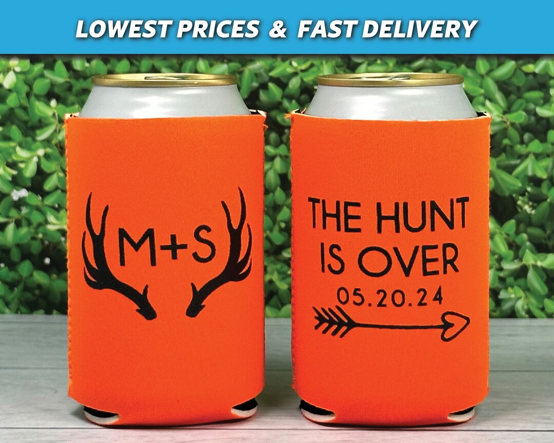 Personalized Wedding Can Coolers, Custom Huggers for Modern Wedding or ...