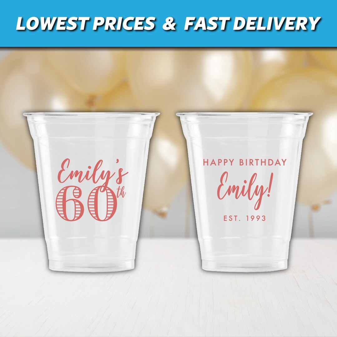Custom Printed Soft Clear Plastic Cups, Birthday Disposable Cups ...