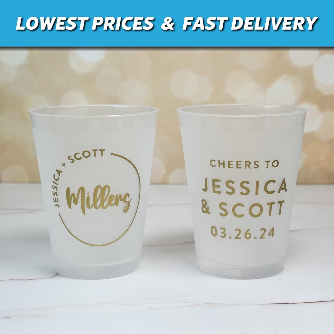 Personalized Wedding Cups Frost Flex Cups, Customizable for Couples ...