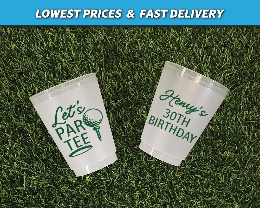 Golf Birthday Cups, Let's Partee, Custom Birthday Party Cups ...