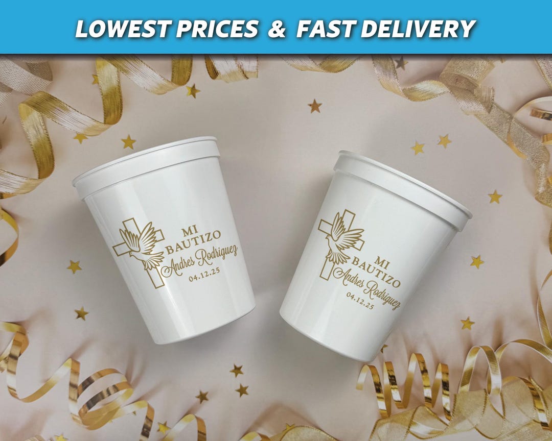 Mi Bautizo Cups, Baptism Stadium Cups, Christening Cups, Stadium ...