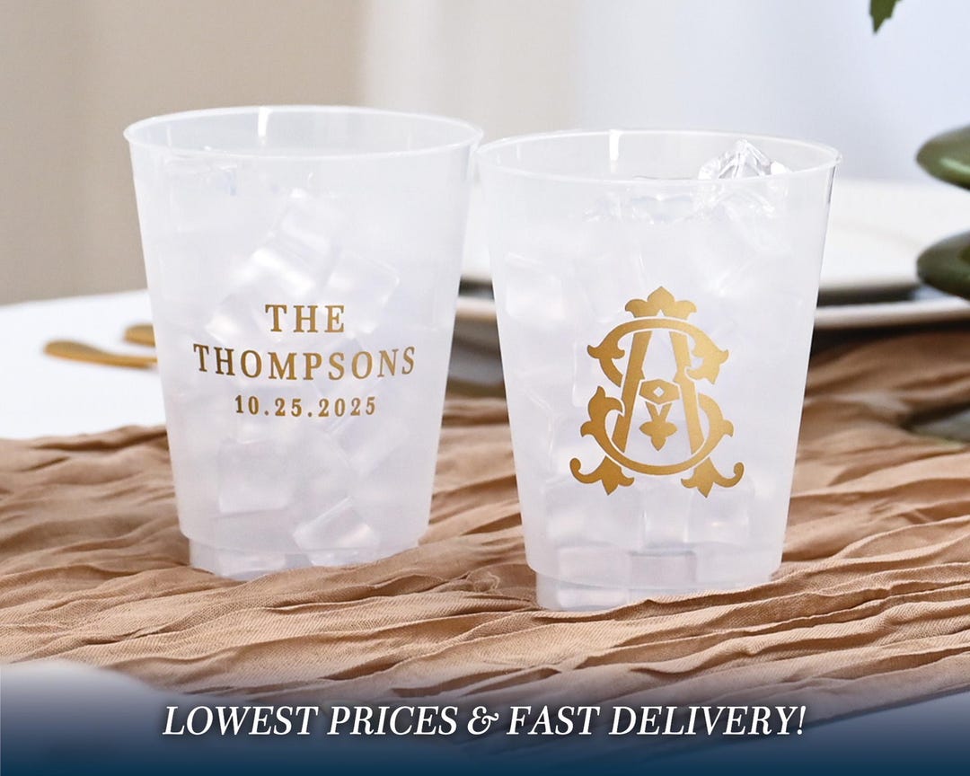 Personalized Wedding Cups, Custom Frosted Cups, Frosted Wedding Cups ...