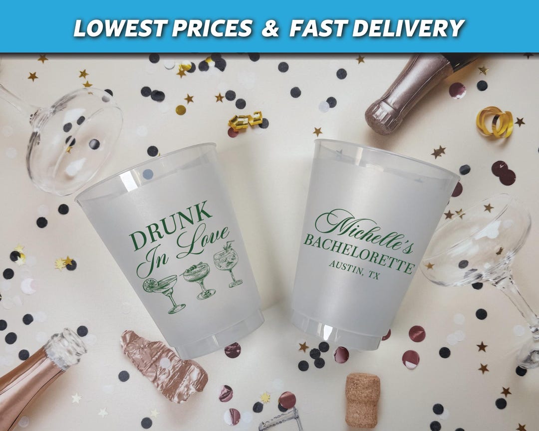 Drunk in Love Bachelorette Frosted Cups, Custom Bachelorette Cups ...