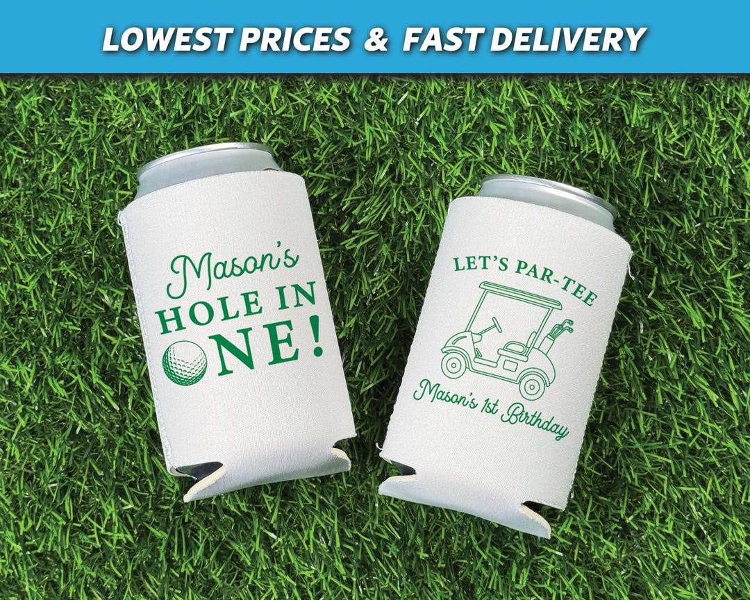 Hole in One Can Coolers, Let's Partee, Golf Theme Party Huggers ...