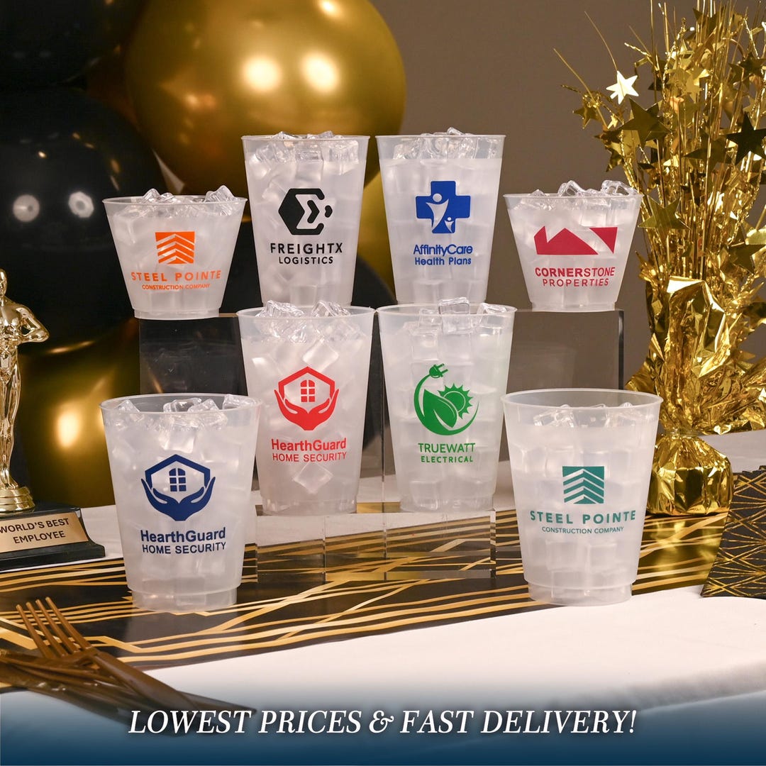 Custom Logo Frosted Cups, Promotional Cups, Company Logo Cups ...