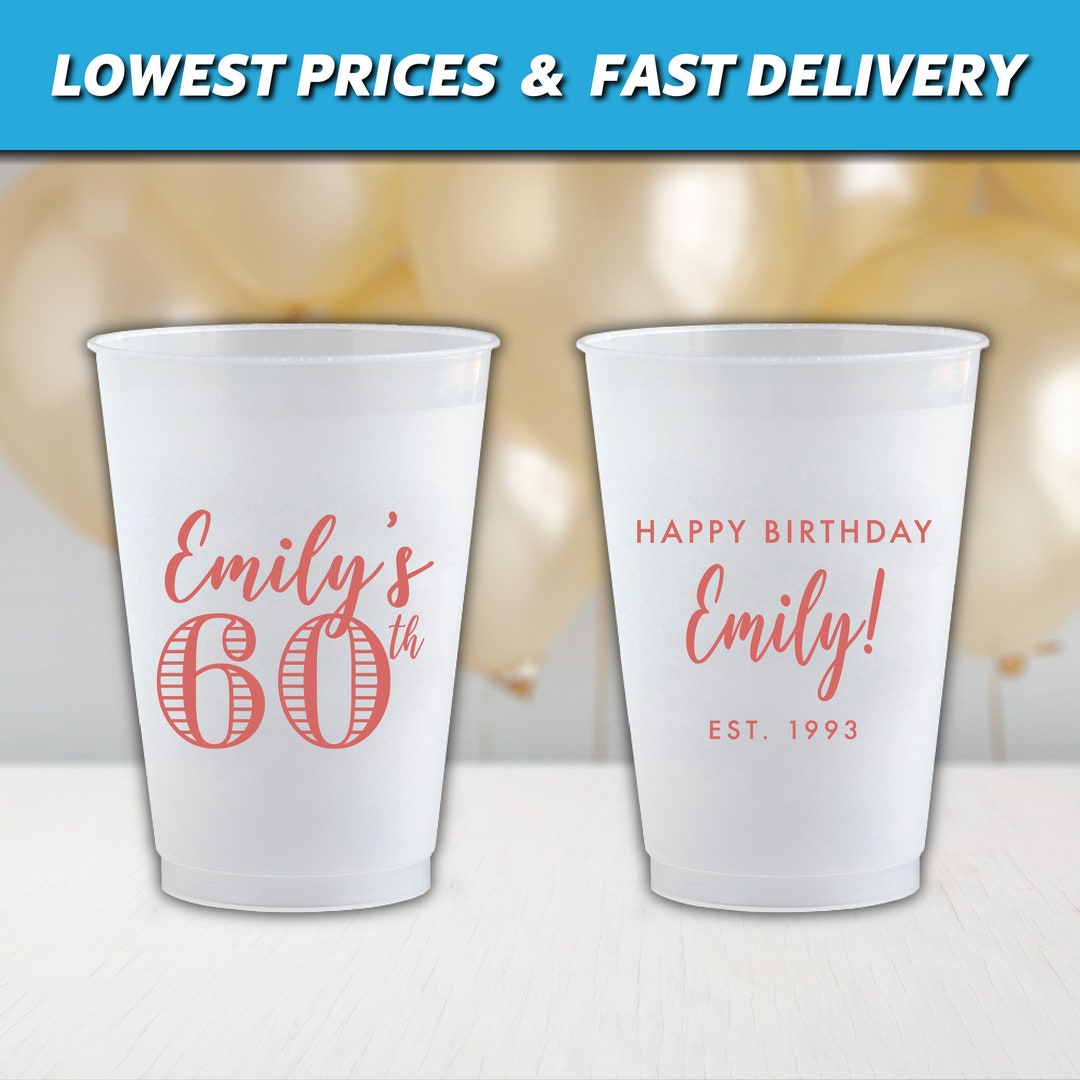 Happy Birthday Party Cups, Custom Birthday Party Cups, Shatterproof ...