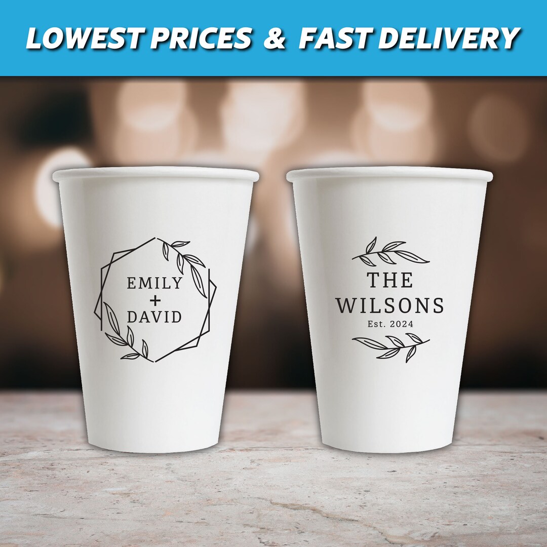 Custom Printed Paper Cups, Single-wall Cups, Personalized Party Cups ...