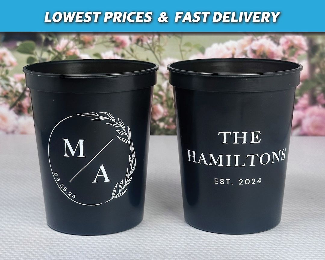 Modern Wedding Stadium Cups, Personalized Wedding Favors, Engagement ...