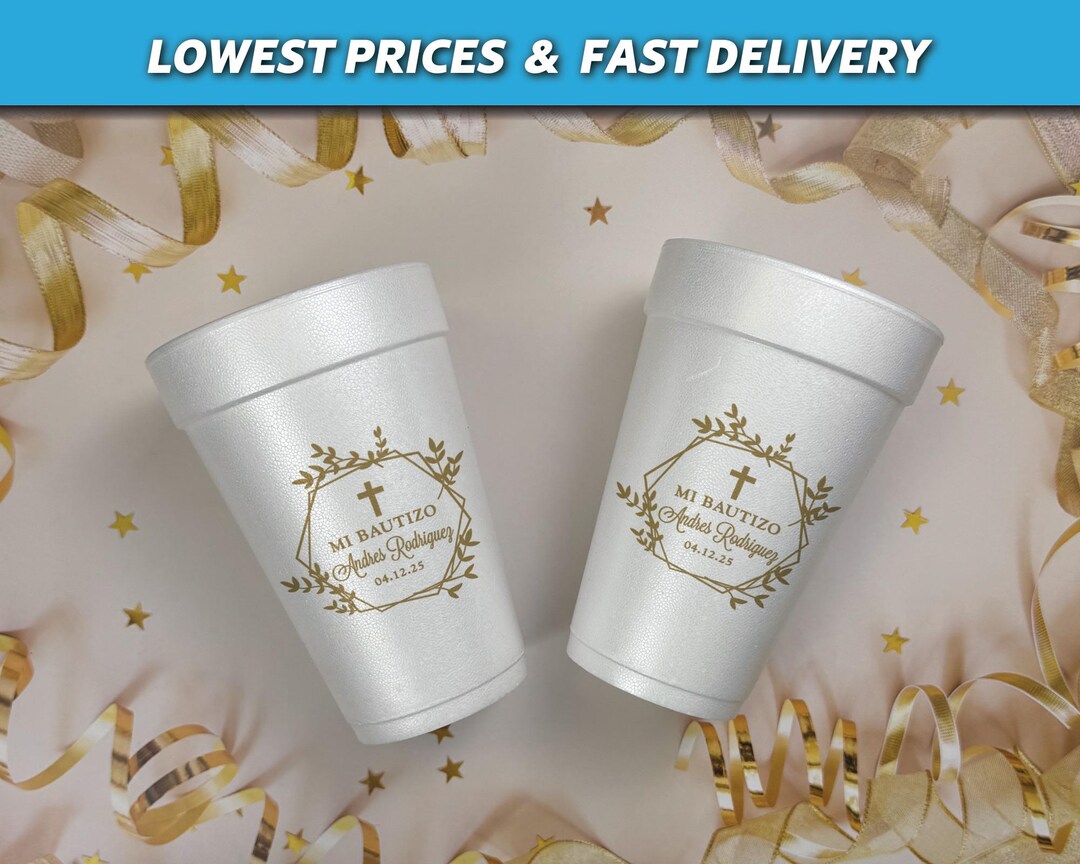 Mi Bautizo Cups, Baptism Foam Cups, Christening Cups, Styrofoam Cups ...