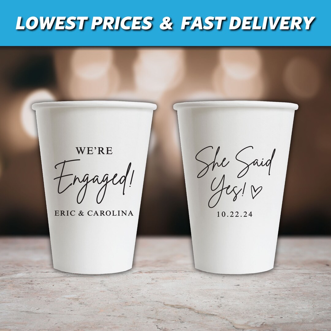 Custom Printed Paper Cups, Single-wall Cups, Personalized Party Cups ...