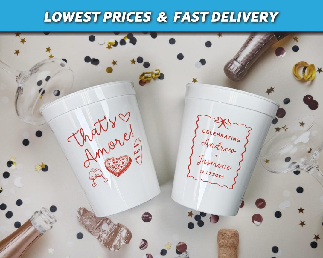 That's Amore Wedding Shower Cups, Stadium Bridal Shower Cups ...