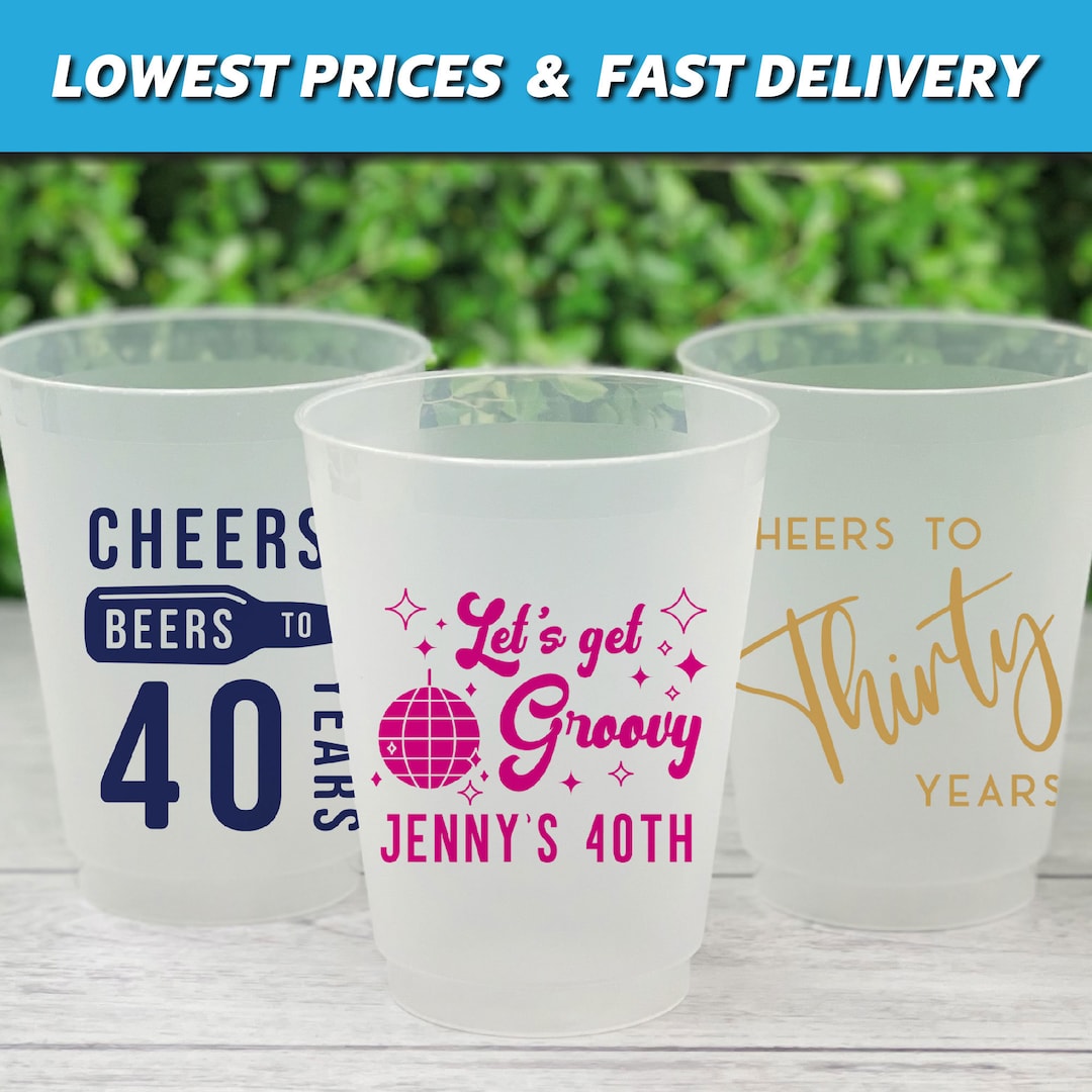 Happy Birthday Party Cups, Custom Birthday Party Cups, Shatterproof ...