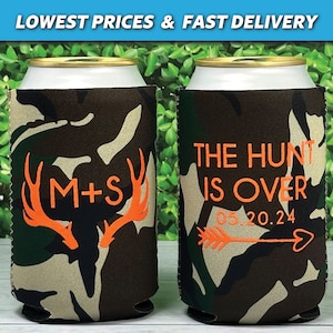 Personalized Wedding Can Coolers, Custom Huggers for Modern Wedding or ...