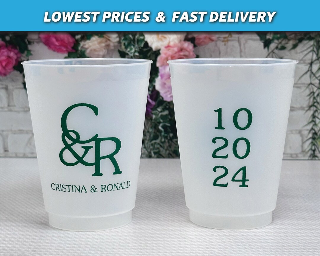 Personalized Wedding Cups, Frost Flex Cups, Modern Wedding Favors ...