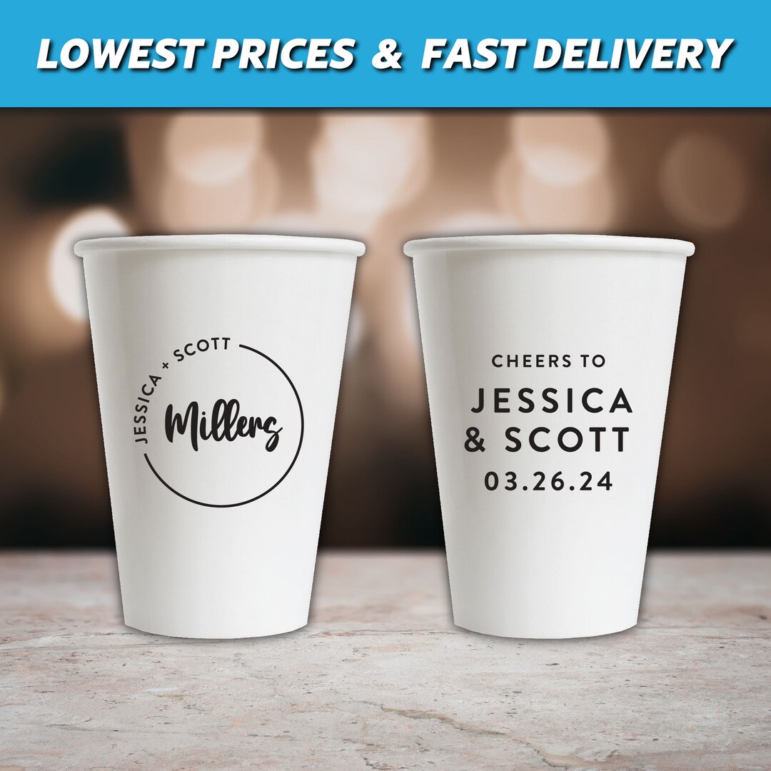 Custom Printed Paper Cups, Single-wall Cups, Personalized Party Cups ...