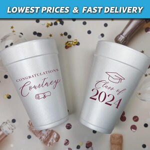 Graduation Foam Cups - Custom Printed Styrofoam Cups, Foam Cups, Grad ...