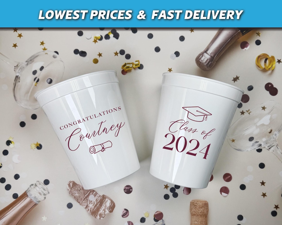 Graduation Stadium Cups - Custom Printed Grad Cups, Class of 2025 ...