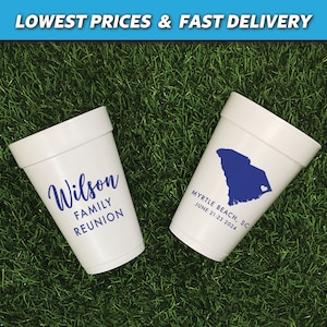 Custom Family Reunion Foam Cups, Styrofoam Cups, Personalized Family ...