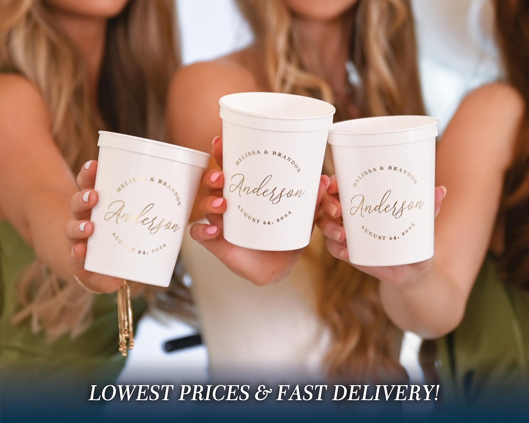 Personalized Wedding Cups, Custom Stadium Cups, Wedding Monogram Cups ...