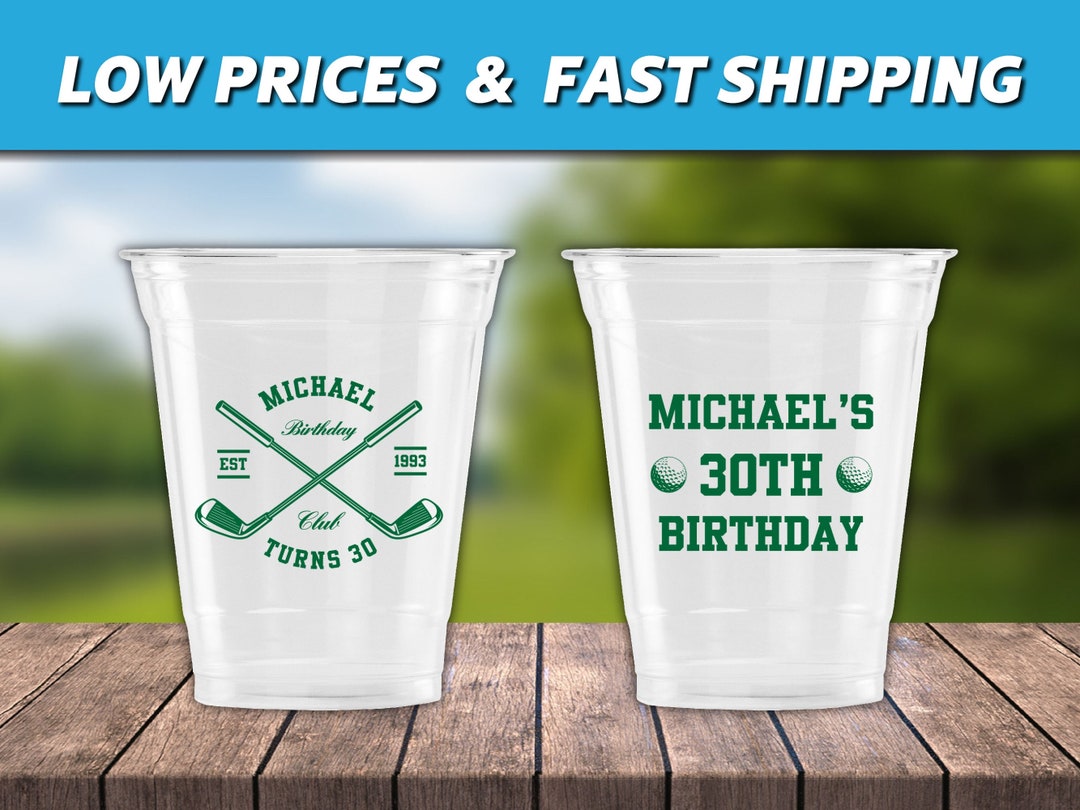 Personalized Golf Birthday Cups Customizable Golf Themed - Etsy