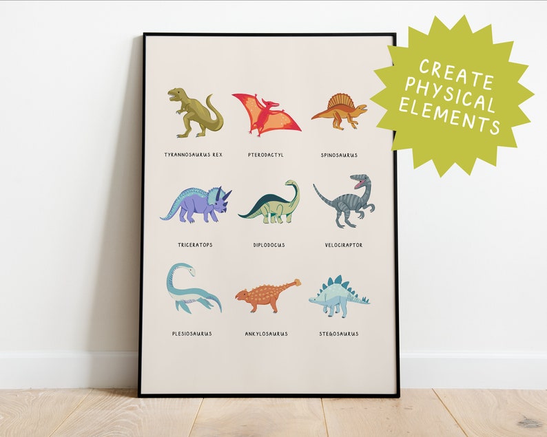DINOSAURS Elements, DINOSAURS Clipart, Digital, Colorful, CLIPART, Png ...