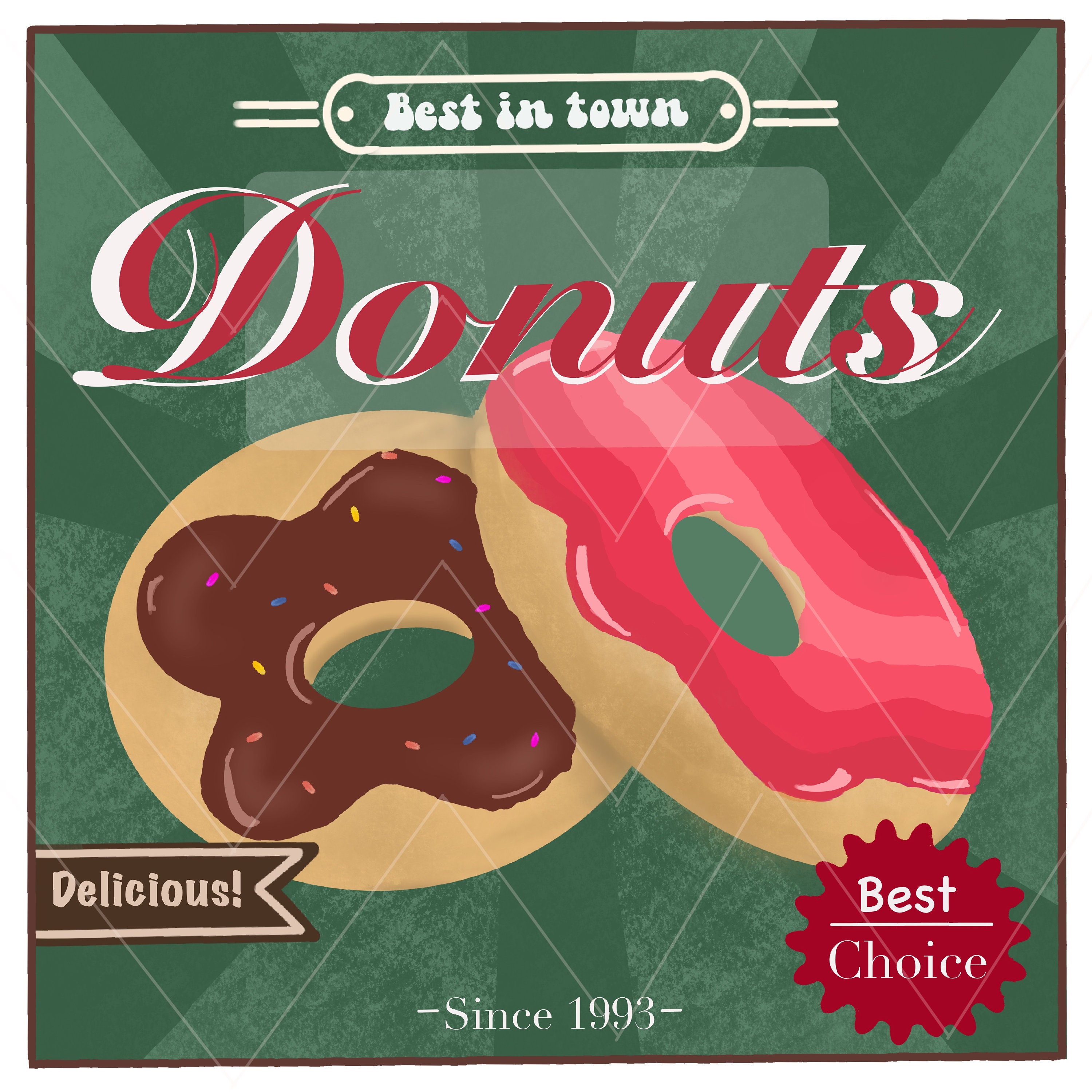 Vintage Donut Sign PNG Sublimation Design - Etsy