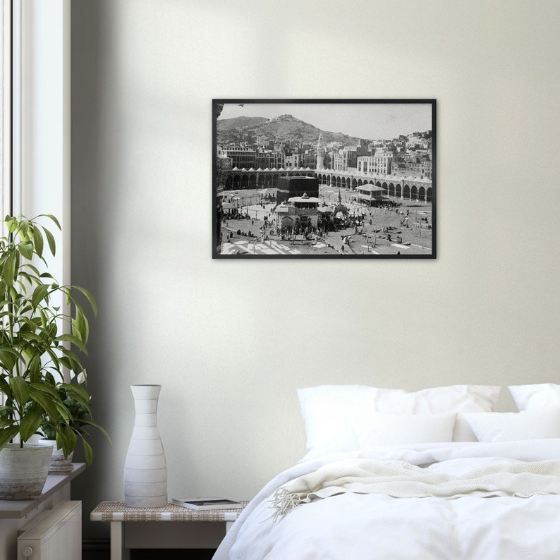 Old Mecca Masjid Al-haram Wooden Framed Poster - Etsy